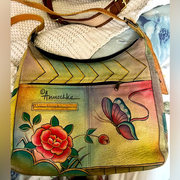 Anuschka | Bags | Anuschka Genuine Leather Hand Painted One Of A Kind ...